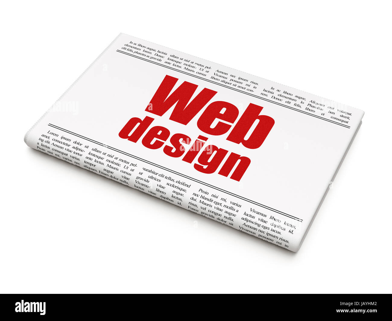 Web development concept: newspaper headline Web Design on White ...