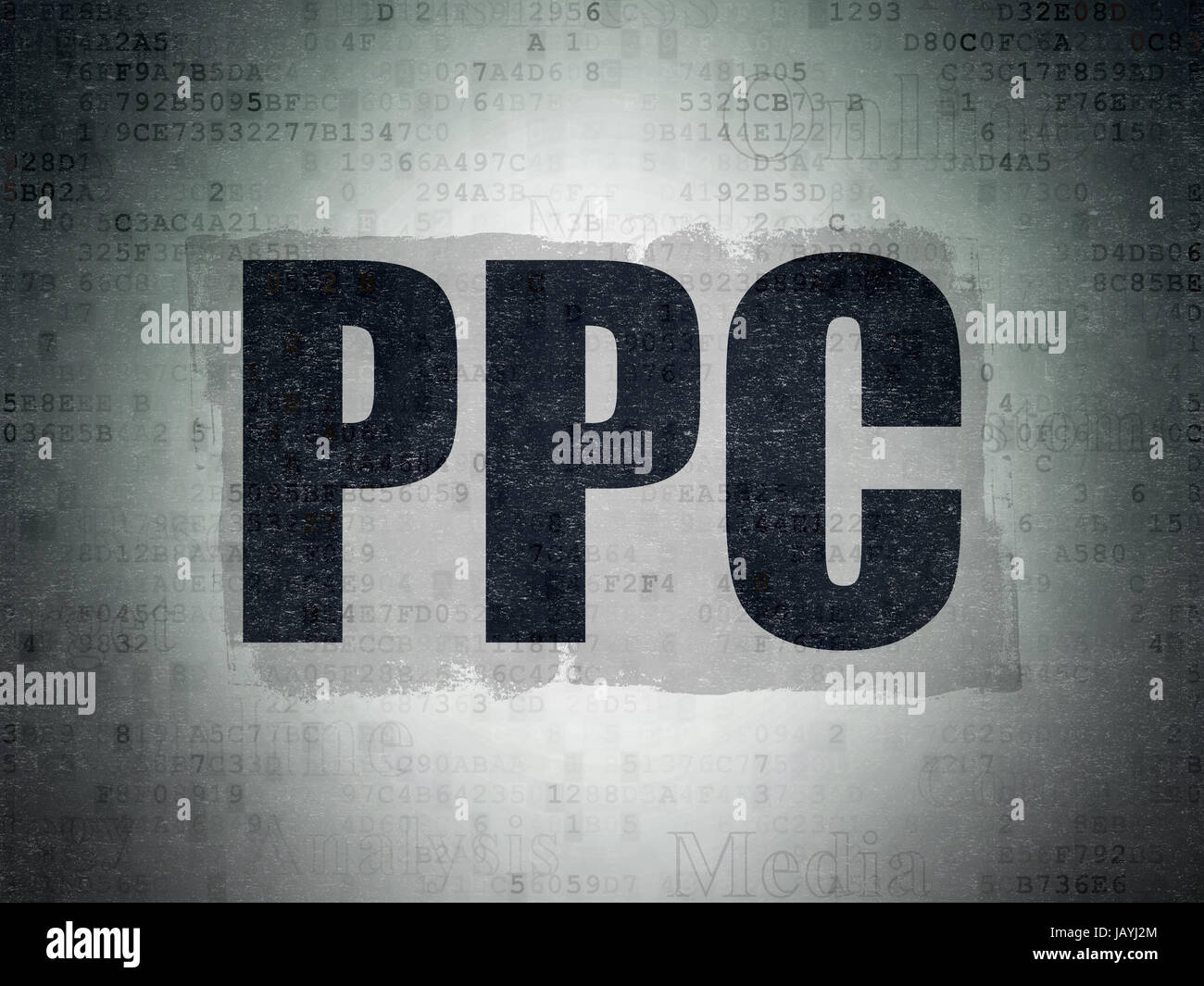 Marketing concept: Painted black text PPC on Digital Data Paper ...