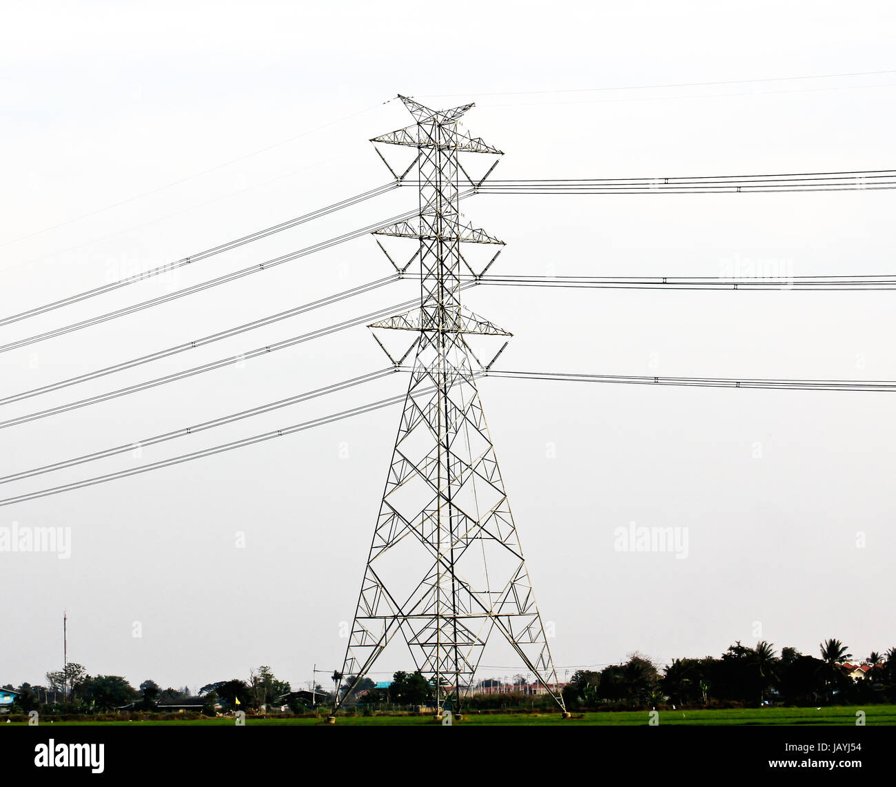Electric high voltage power post Stock Photo - Alamy