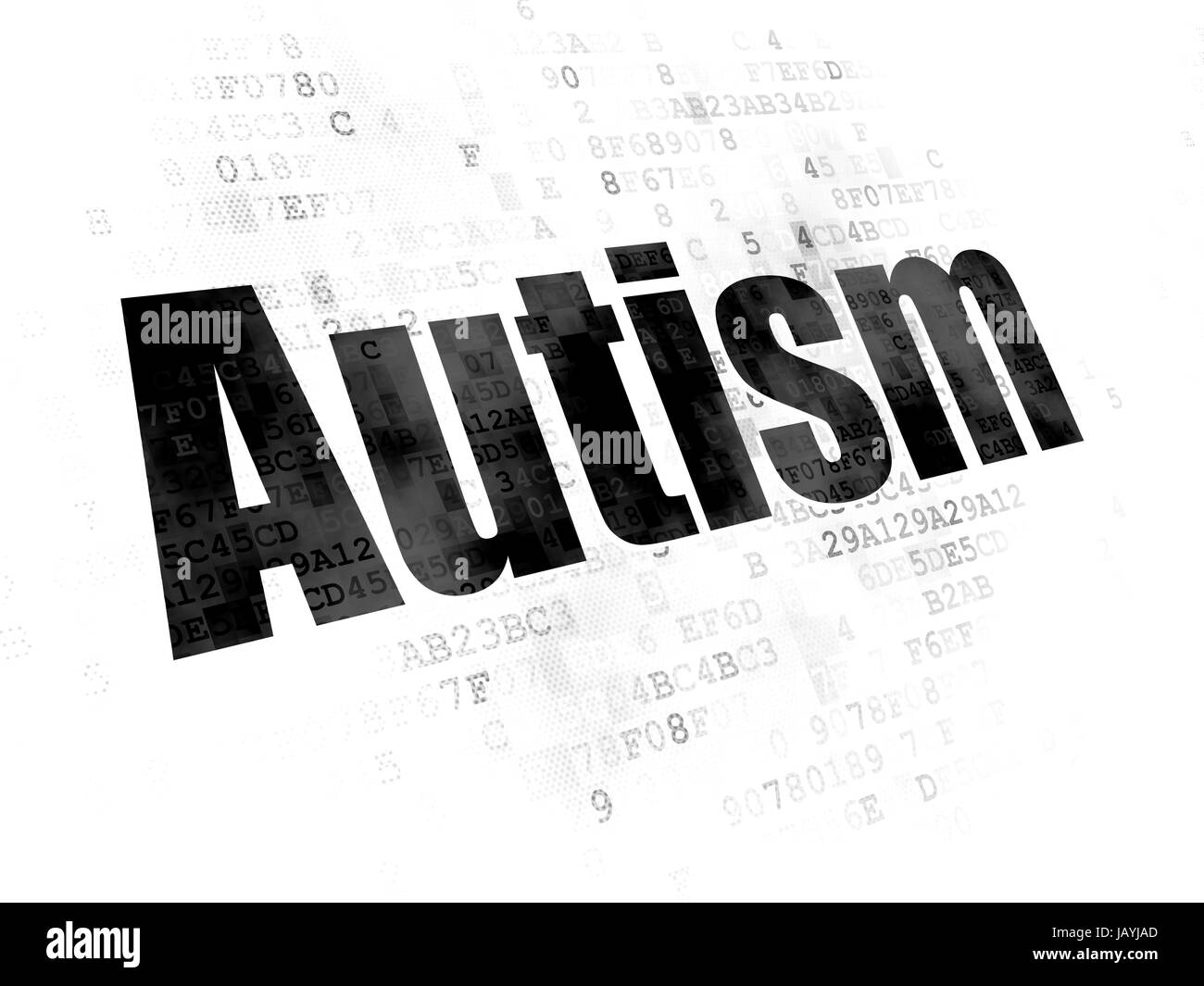 Healthcare concept: Pixelated black text Autism on Digital background ...