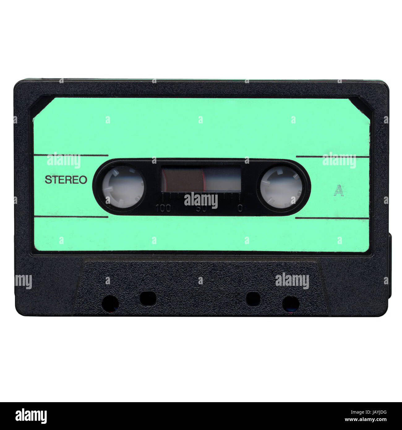 Magnetic tape cassette side A for audio music recording isolated over ...