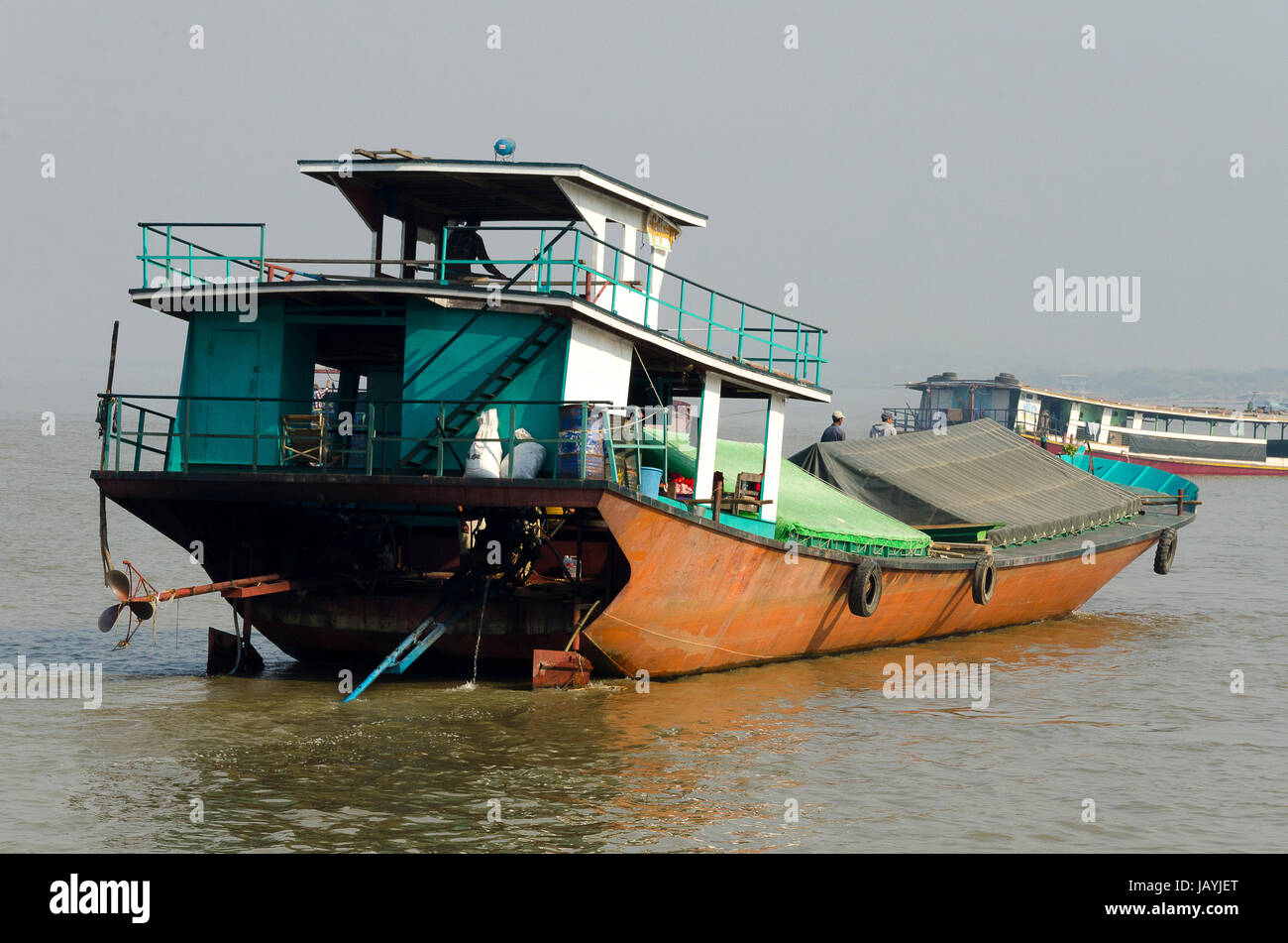 Boat, Ayeyarwady River, Mandalay, Myanmar Stock Photo - Alamy