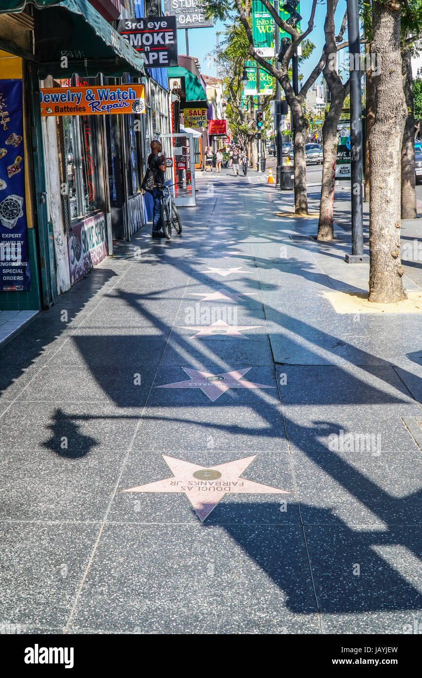 The famous Walk of Fame at Hollywood Boulevard - LOS ANGELES ...