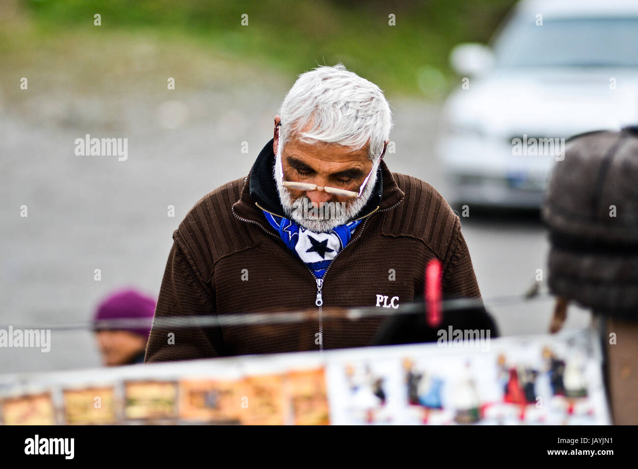 Mtskheta, Georgia, November 18, 2014: Portrait of an old georgian man ...