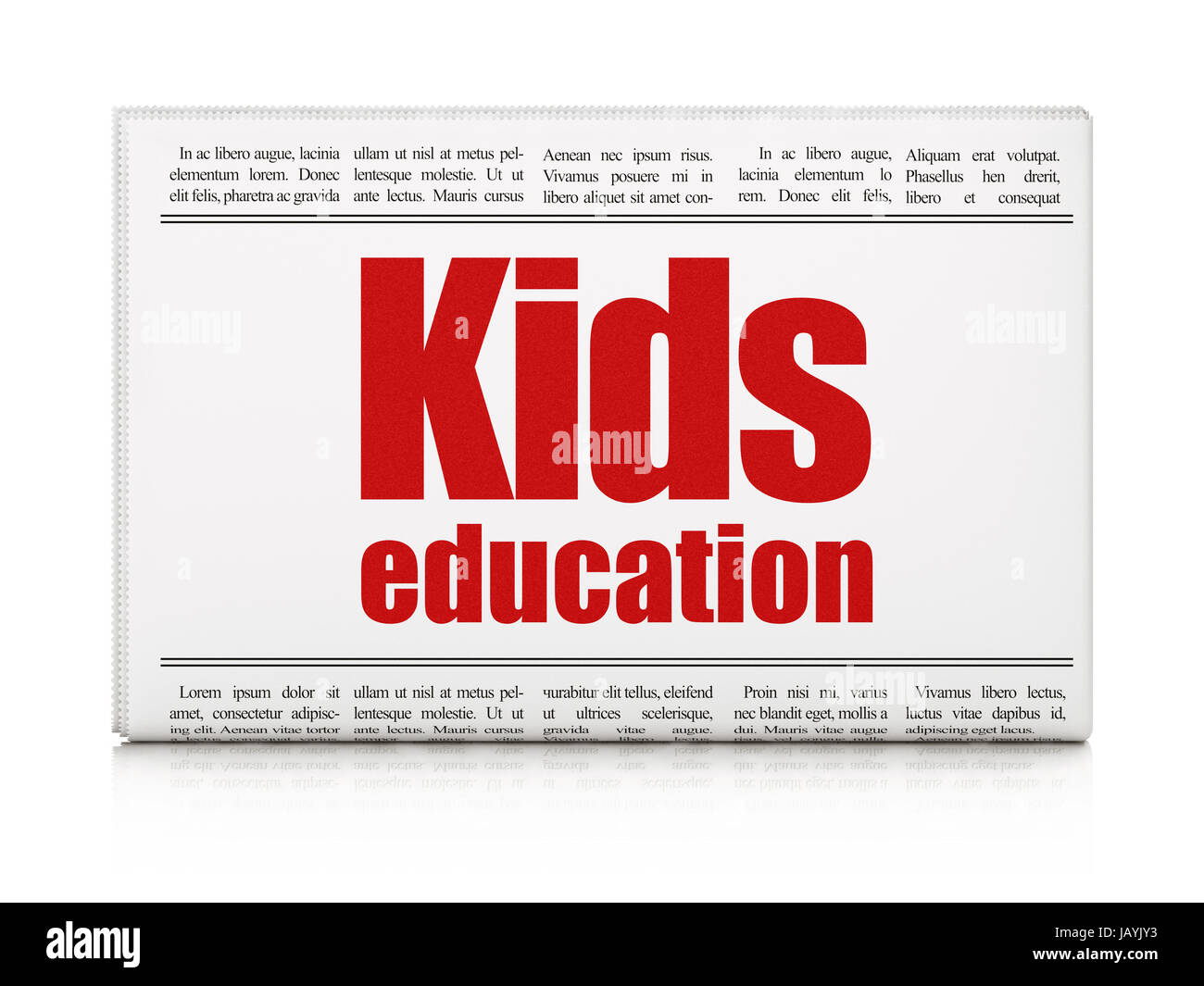 Learning concept: newspaper headline Kids Education on White background ...