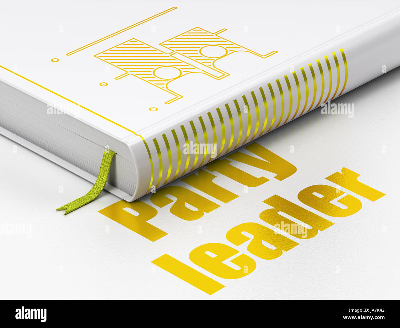 Political concept: closed book with Gold Election icon and text Party ...