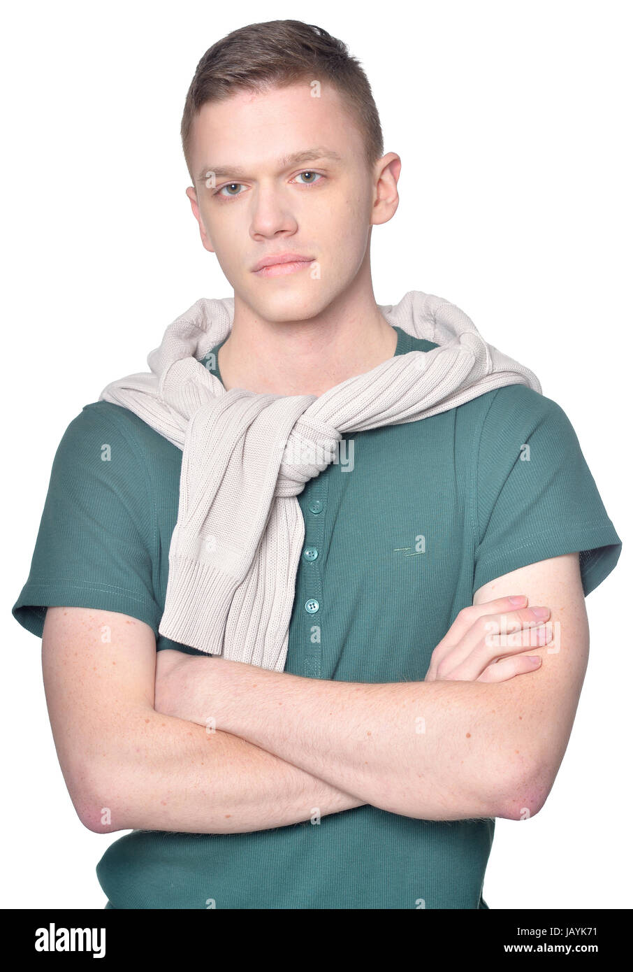 Studio portrait of handsome young man Stock Photo - Alamy