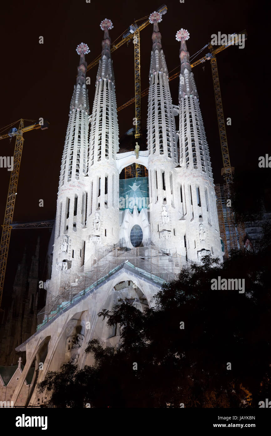 Famous architecture masterpiece Sagrada Familia in Barcelona, Spain ...