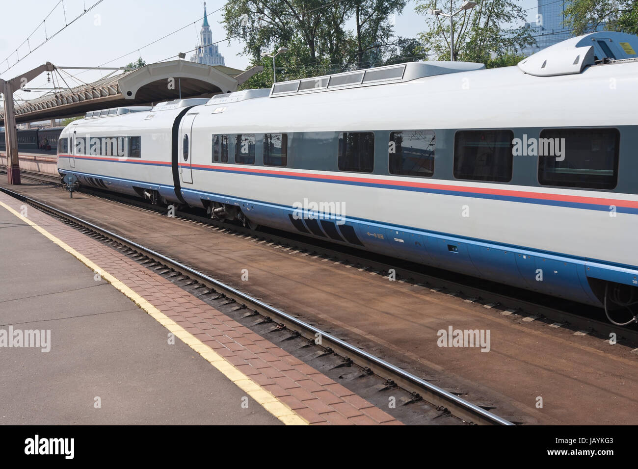 Beautiful photo of high speed modern commuter train Stock Photo - Alamy