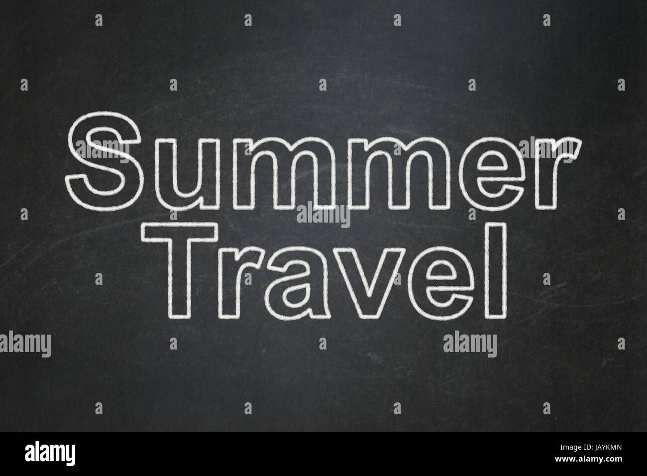 Vacation concept: text Summer Travel on Black chalkboard background ...