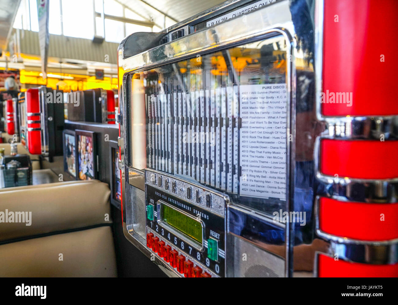 Stylish retro jukebox at an American Diner in Los Angeles - LOS ANGELES ...