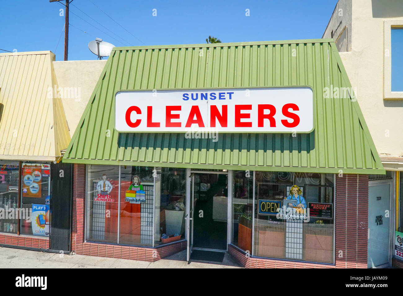 Sunset Cleaners in Los Angeles - LOS ANGELES - CALIFORNIA Stock Photo ...