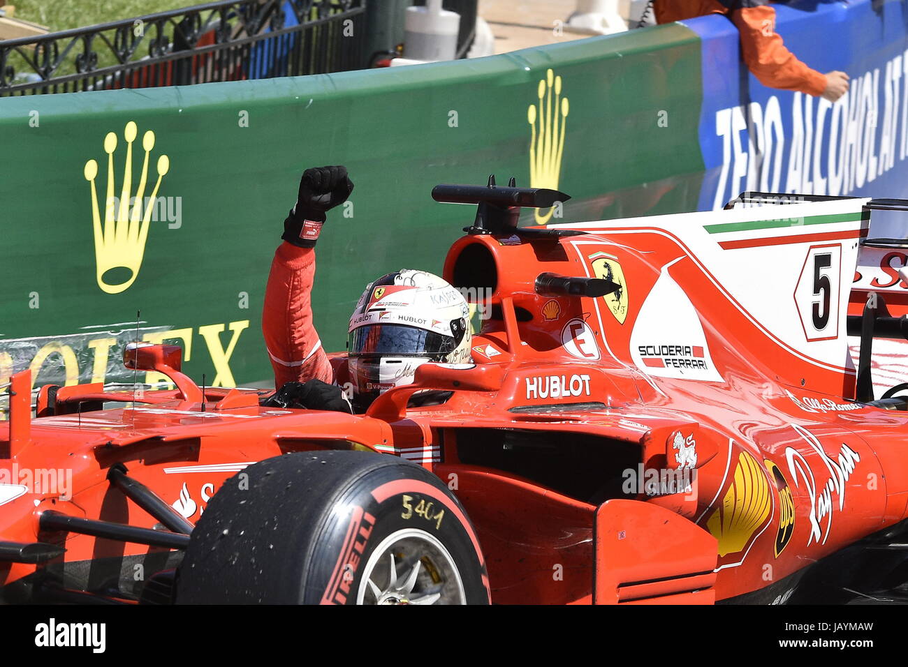 Sebastian Vettel won the 2017 Monaco formula 1 Grand Prix. (Photo by ...