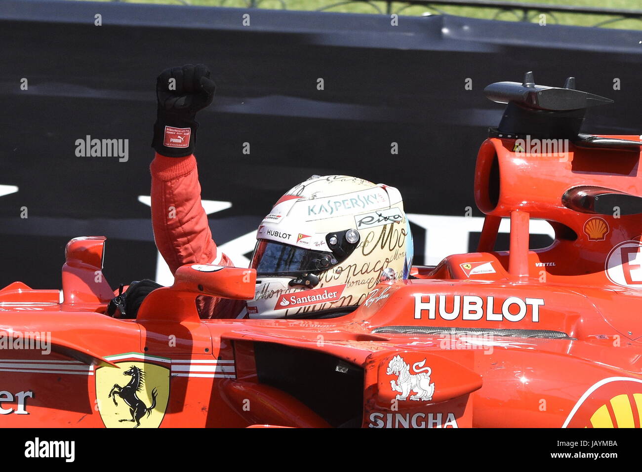 Sebastian Vettel won the 2017 Monaco formula 1 Grand Prix. (Photo by ...