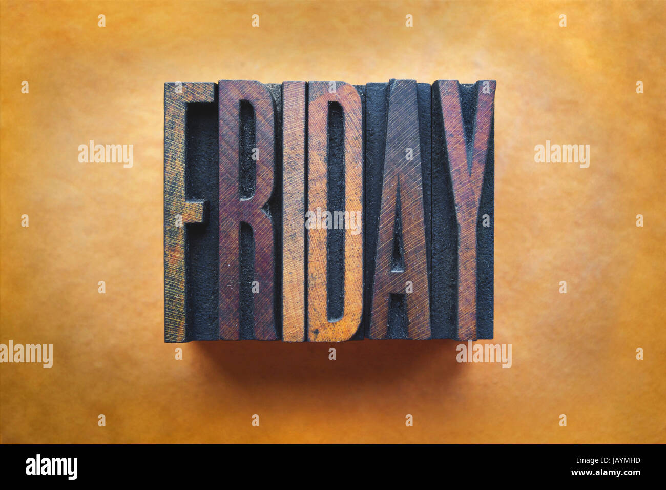 The word FRIDAY written in vintage letterpress type Stock Photo - Alamy
