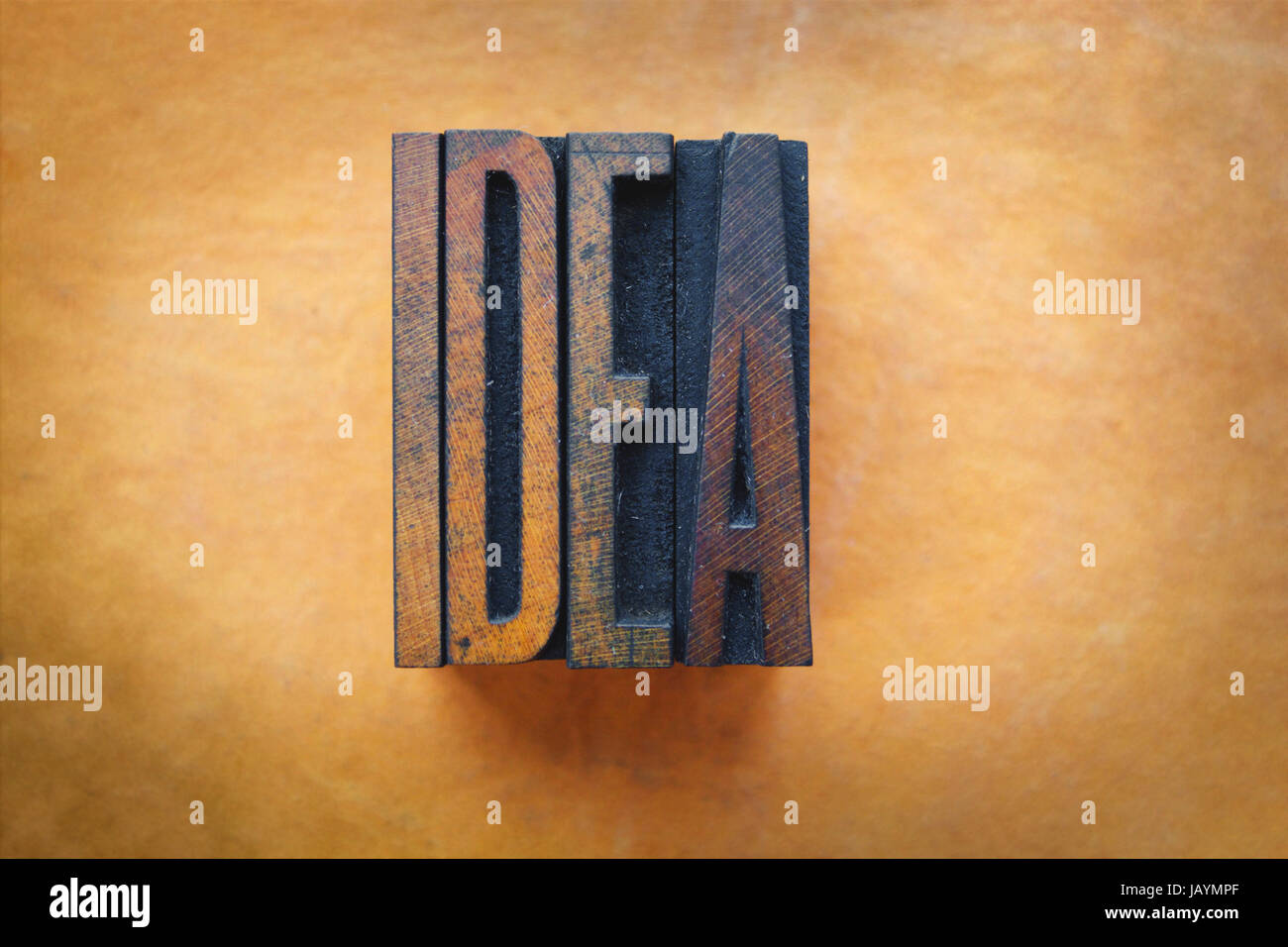 The word IDEA written in vintage letterpress type Stock Photo - Alamy