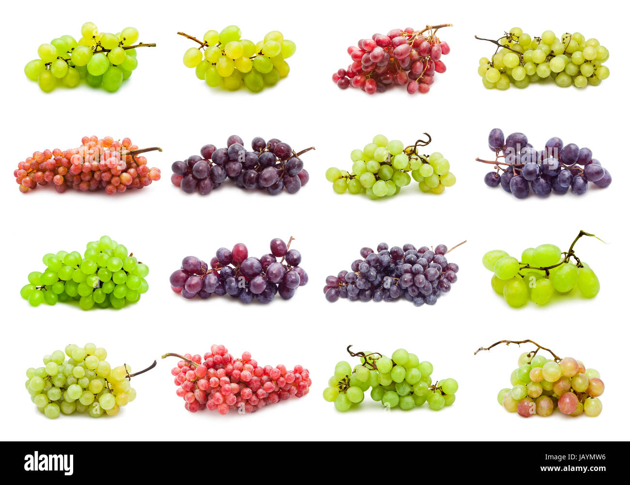 Collection of grapes isolated on white background Stock Photo - Alamy