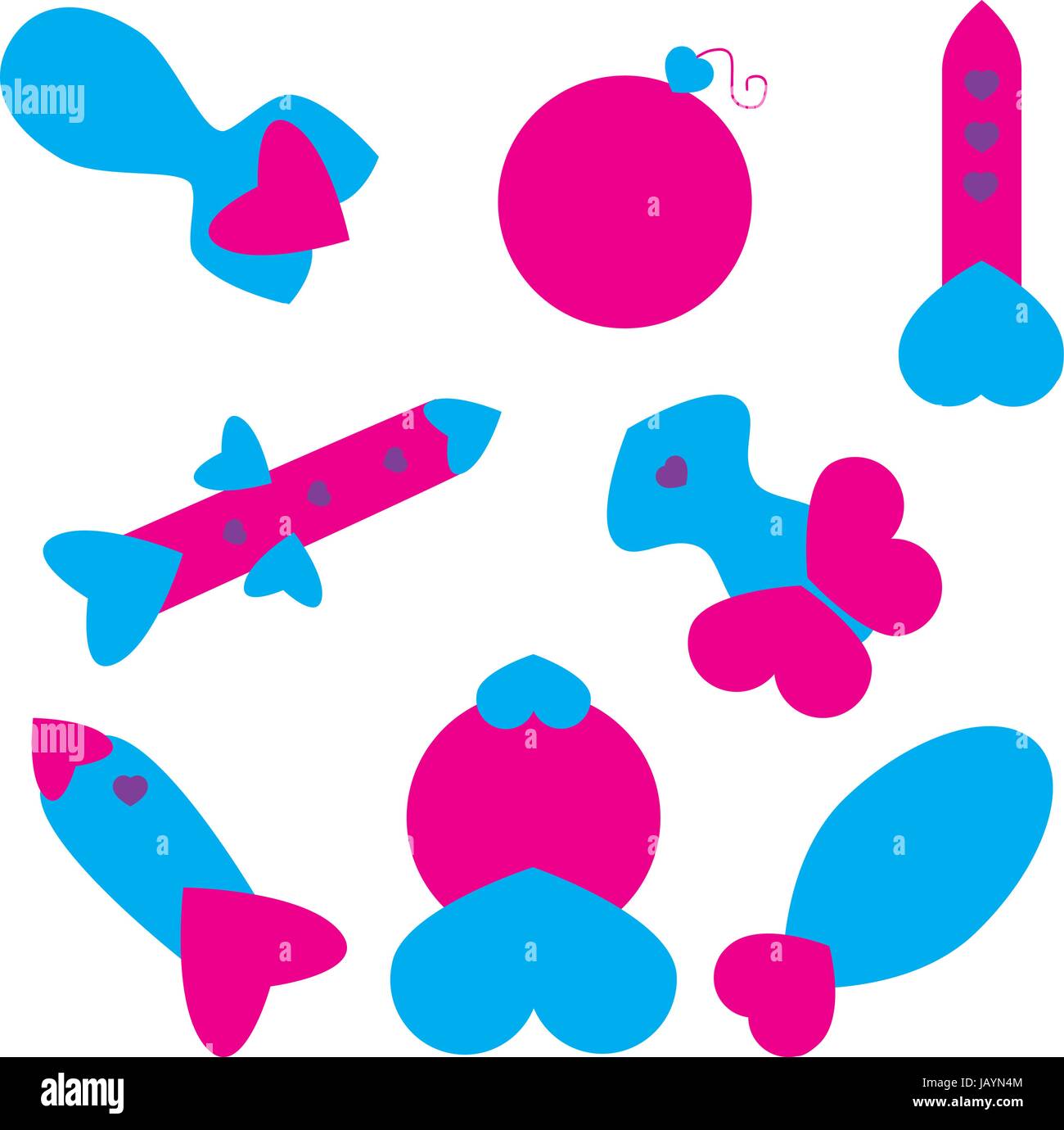 Love and rockets Stock Vector Images - Alamy