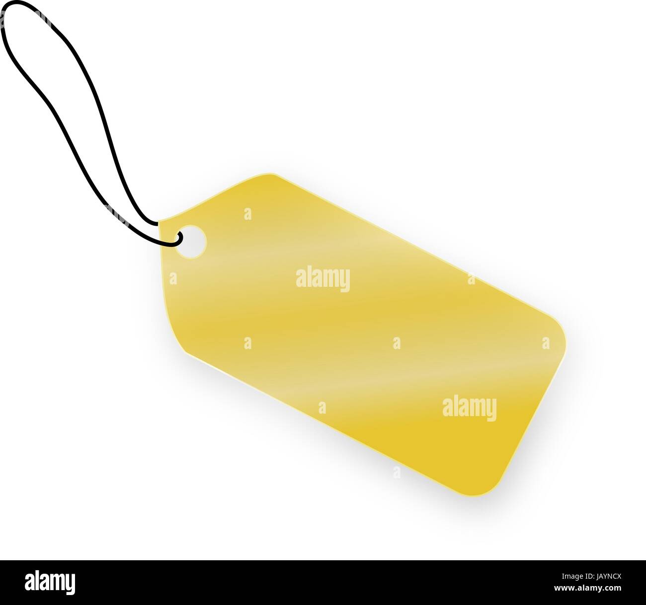 Golden tag on white background Stock Photo - Alamy