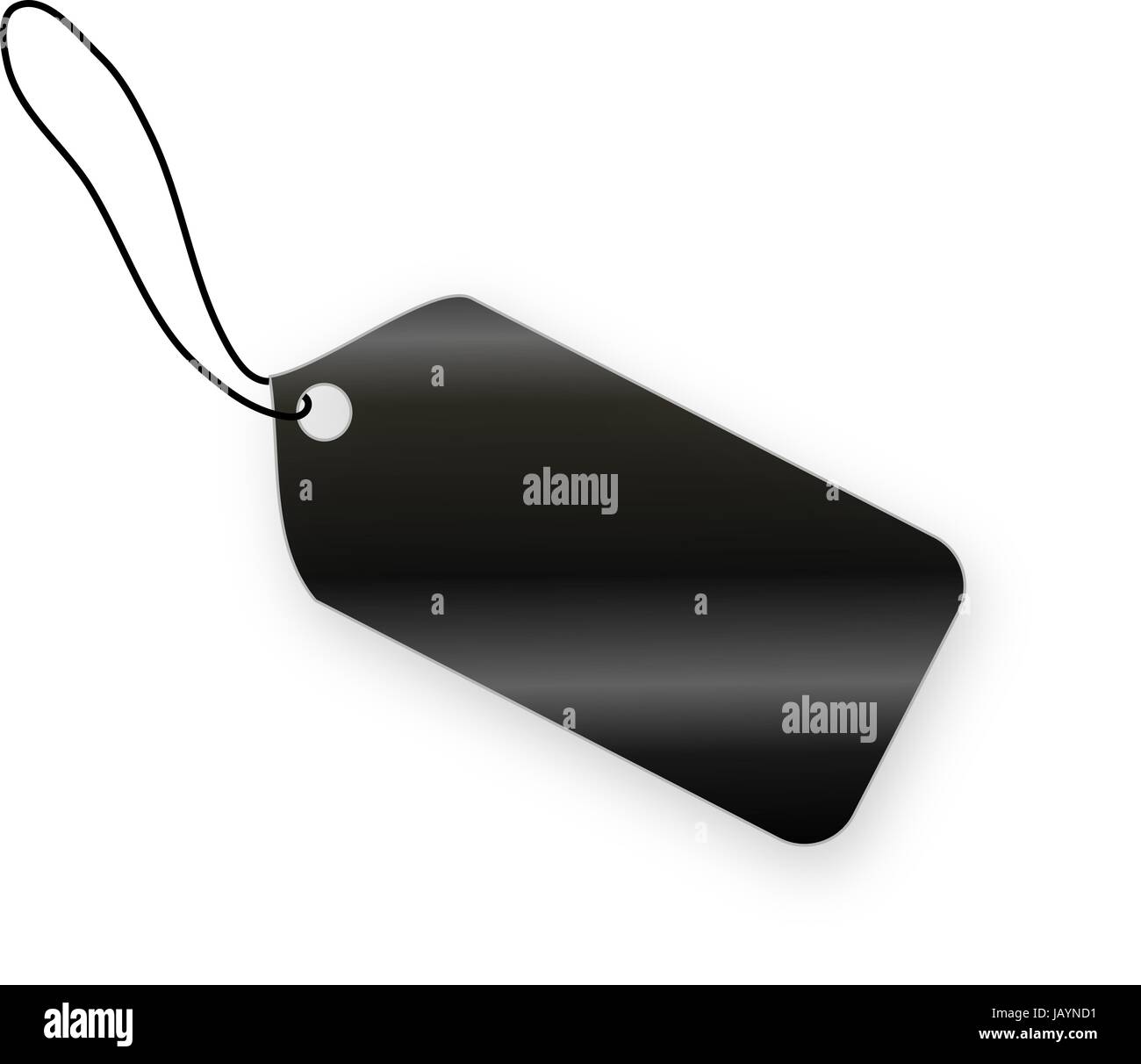 Black tag on white background Stock Photo - Alamy