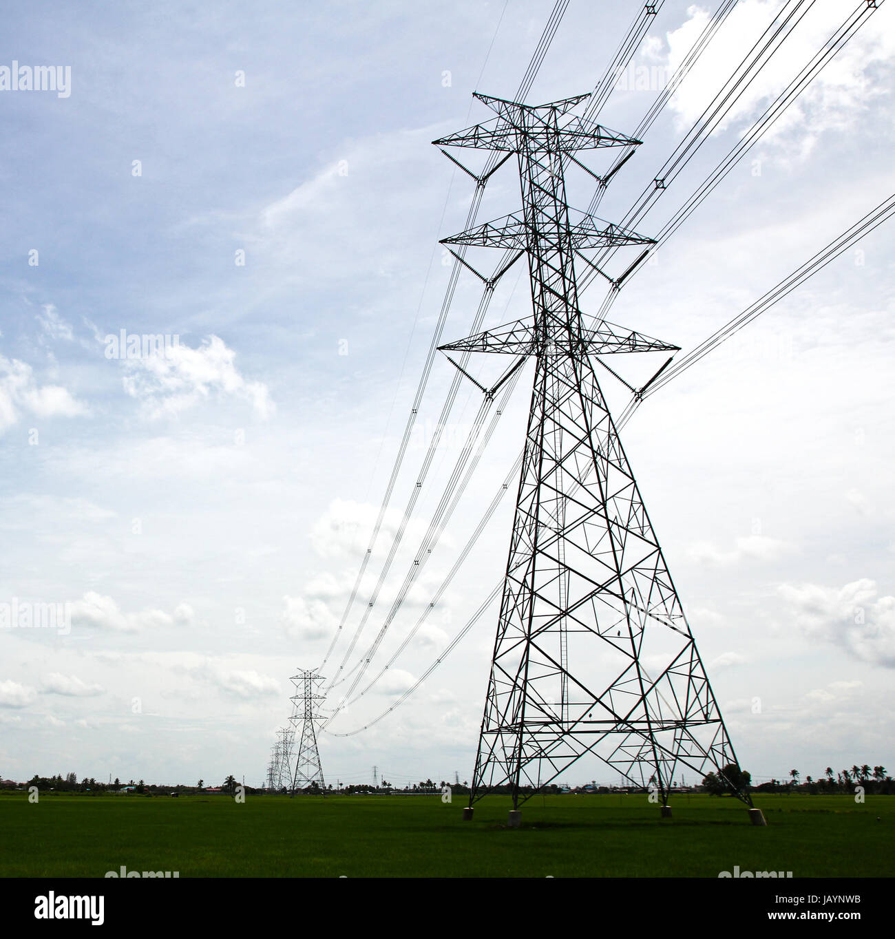 Electric high voltage power post Stock Photo - Alamy