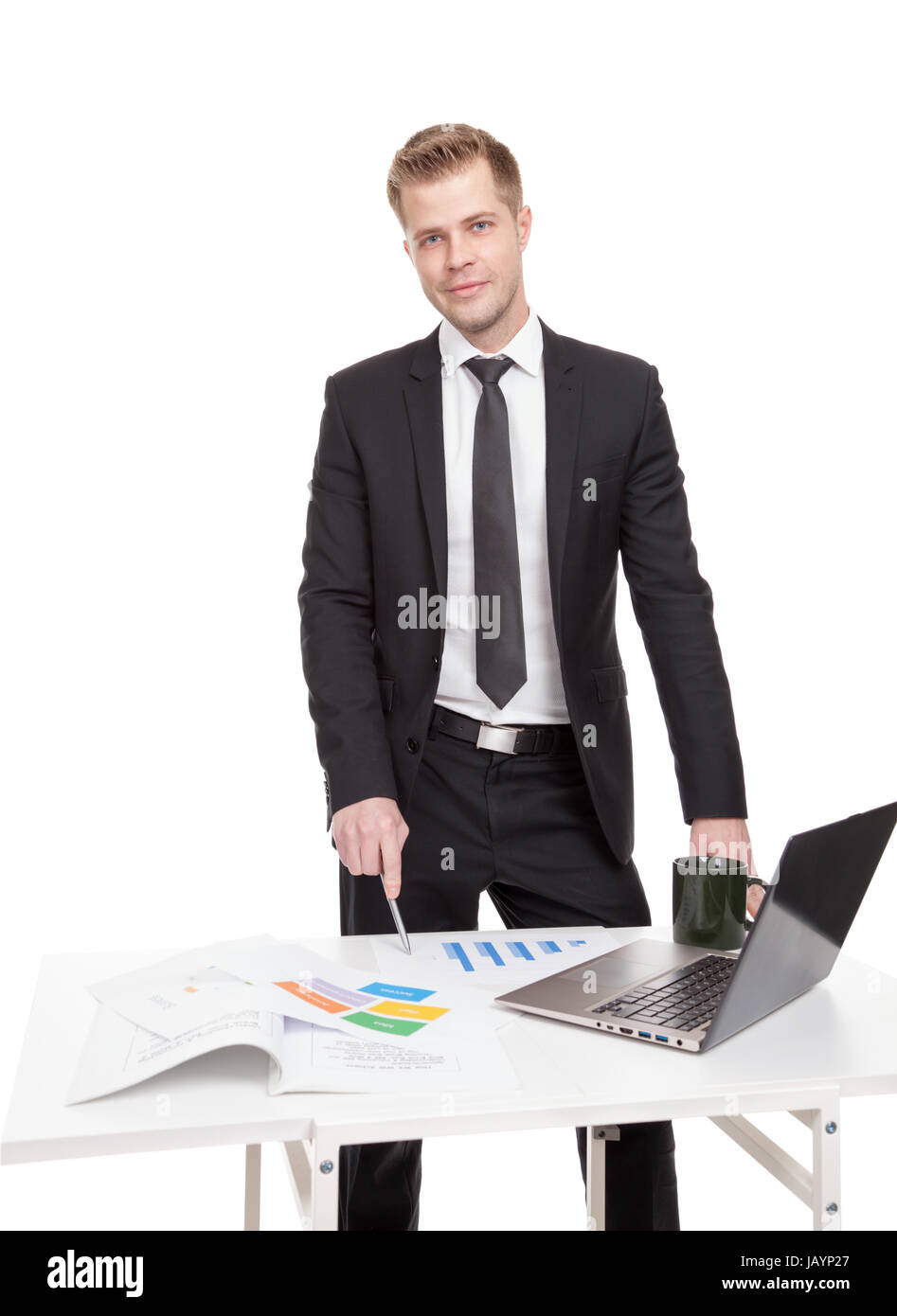 Man behind office desk Cut Out Stock Images & Pictures - Alamy