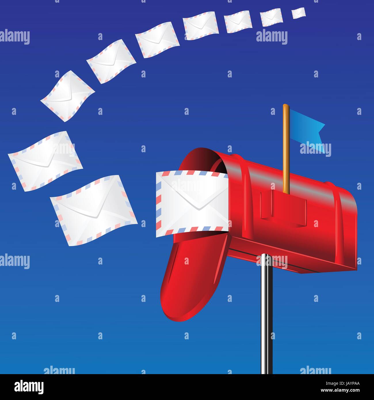 colorful illustration with red mail box for your design Stock Photo - Alamy
