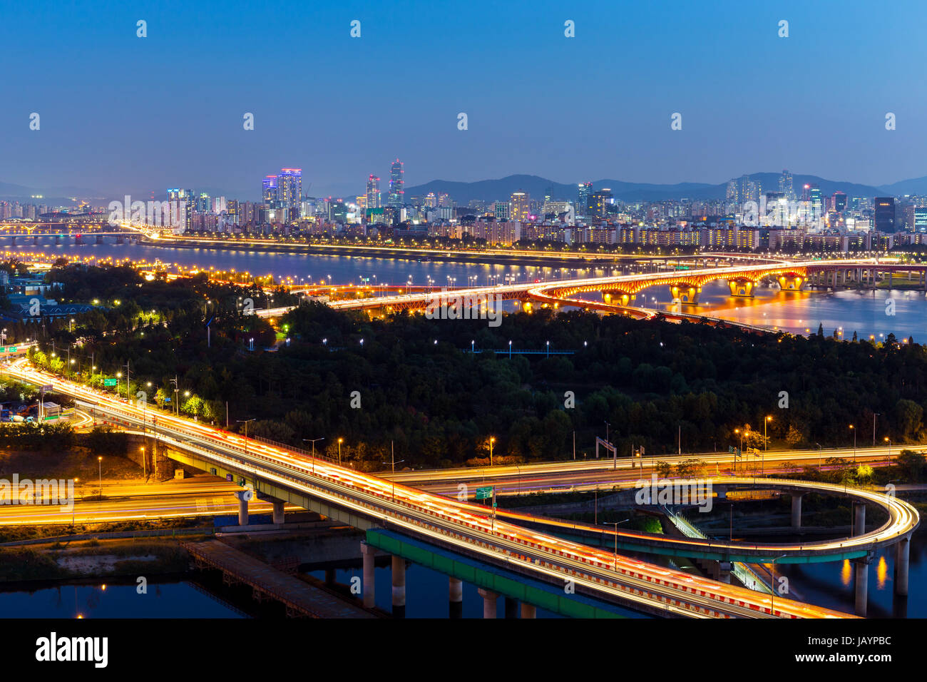 Seoul city night Stock Photo - Alamy