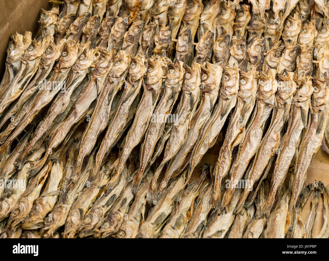 Salty fish in food market Stock Photo - Alamy
