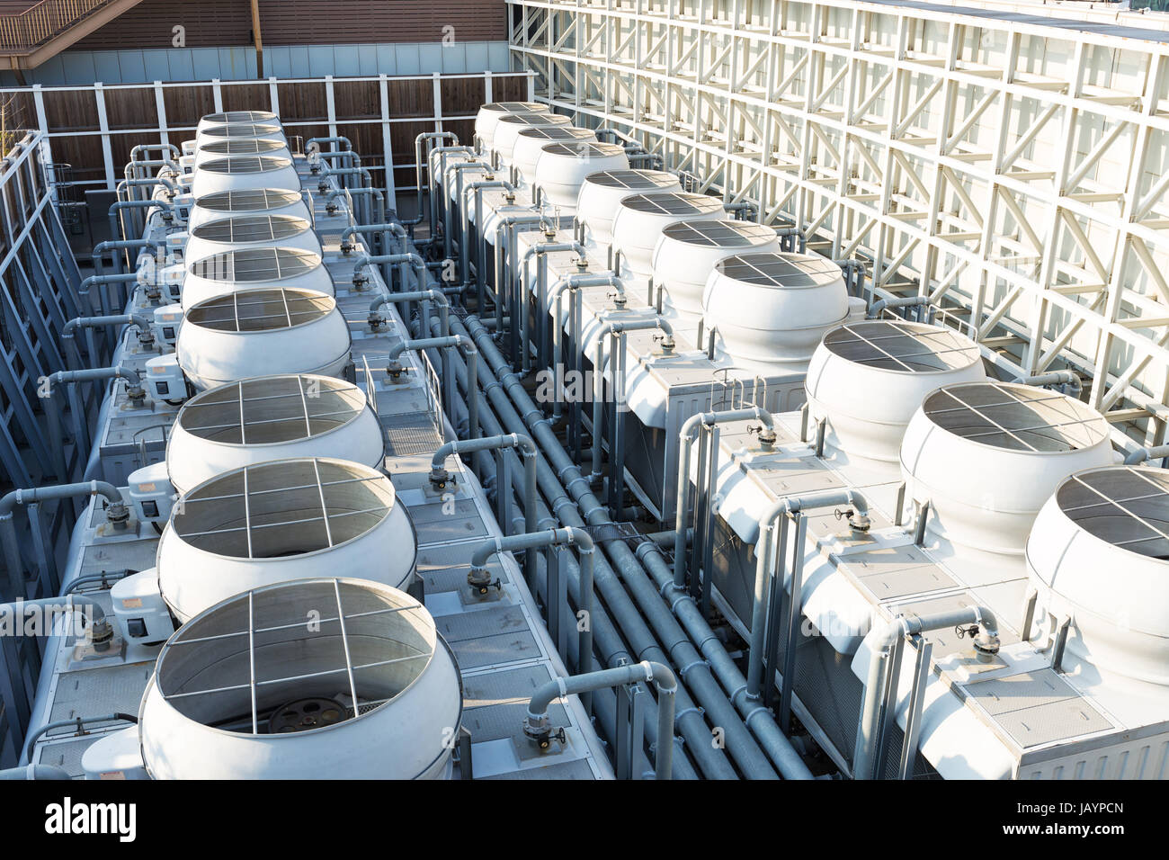 Cooling tower at roof top Stock Photo - Alamy