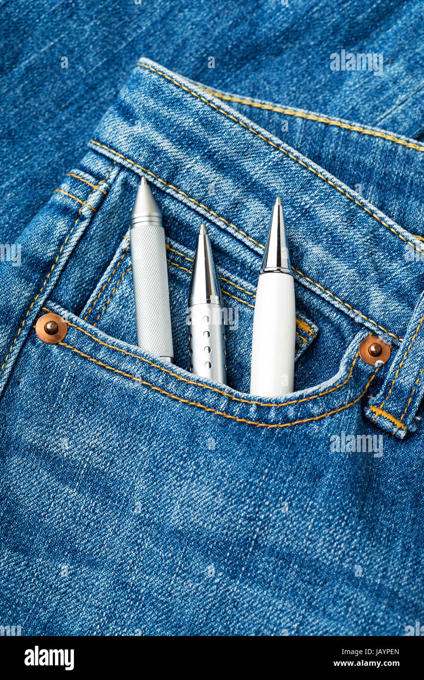 Pen in jean pocket Stock Photo - Alamy