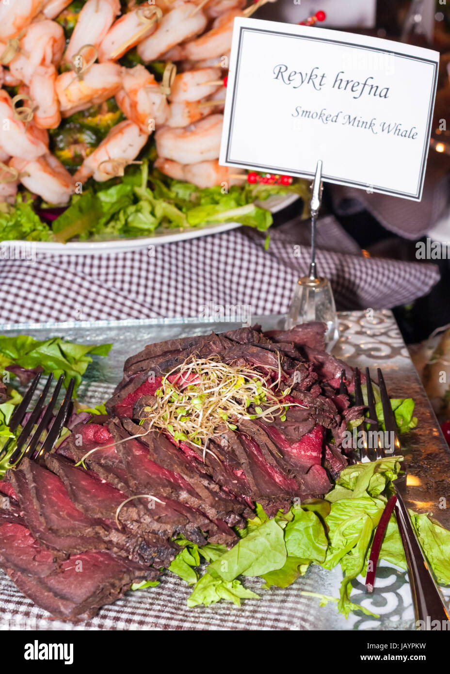 Smoked whale meat Stock Photo - Alamy