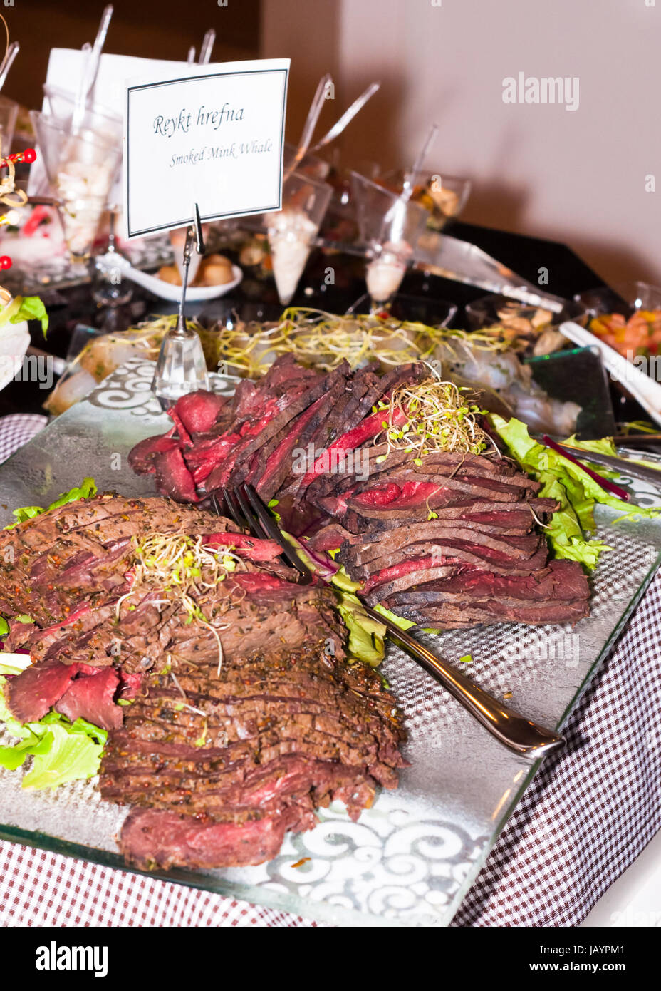 Smoked whale meat Stock Photo - Alamy