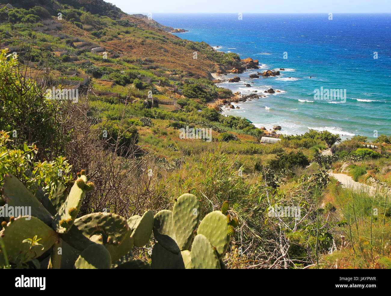 Coastal scenery San Blas bay, island of Gozo, Malta Stock Photo - Alamy
