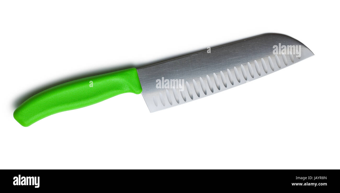 top view of kitchen knife on white background Stock Photo - Alamy