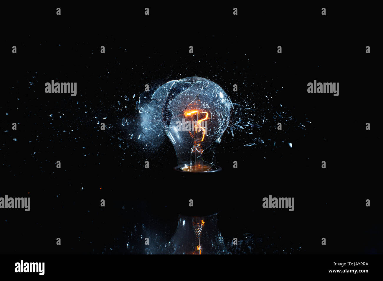 close up image of electric bulb explosion Stock Photo - Alamy