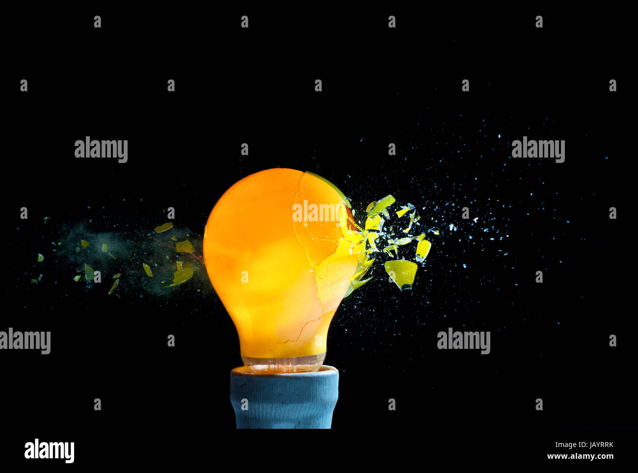 close up image of electric bulb explosion Stock Photo - Alamy
