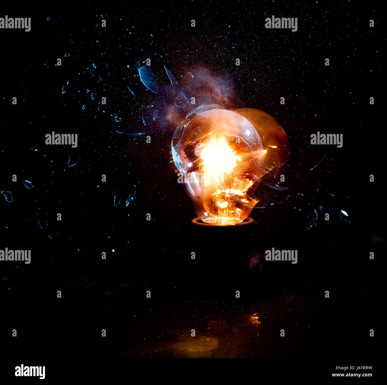 close up image of electric bulb explosion Stock Photo - Alamy