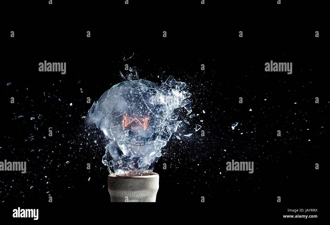 close up image of electric bulb explosion Stock Photo - Alamy