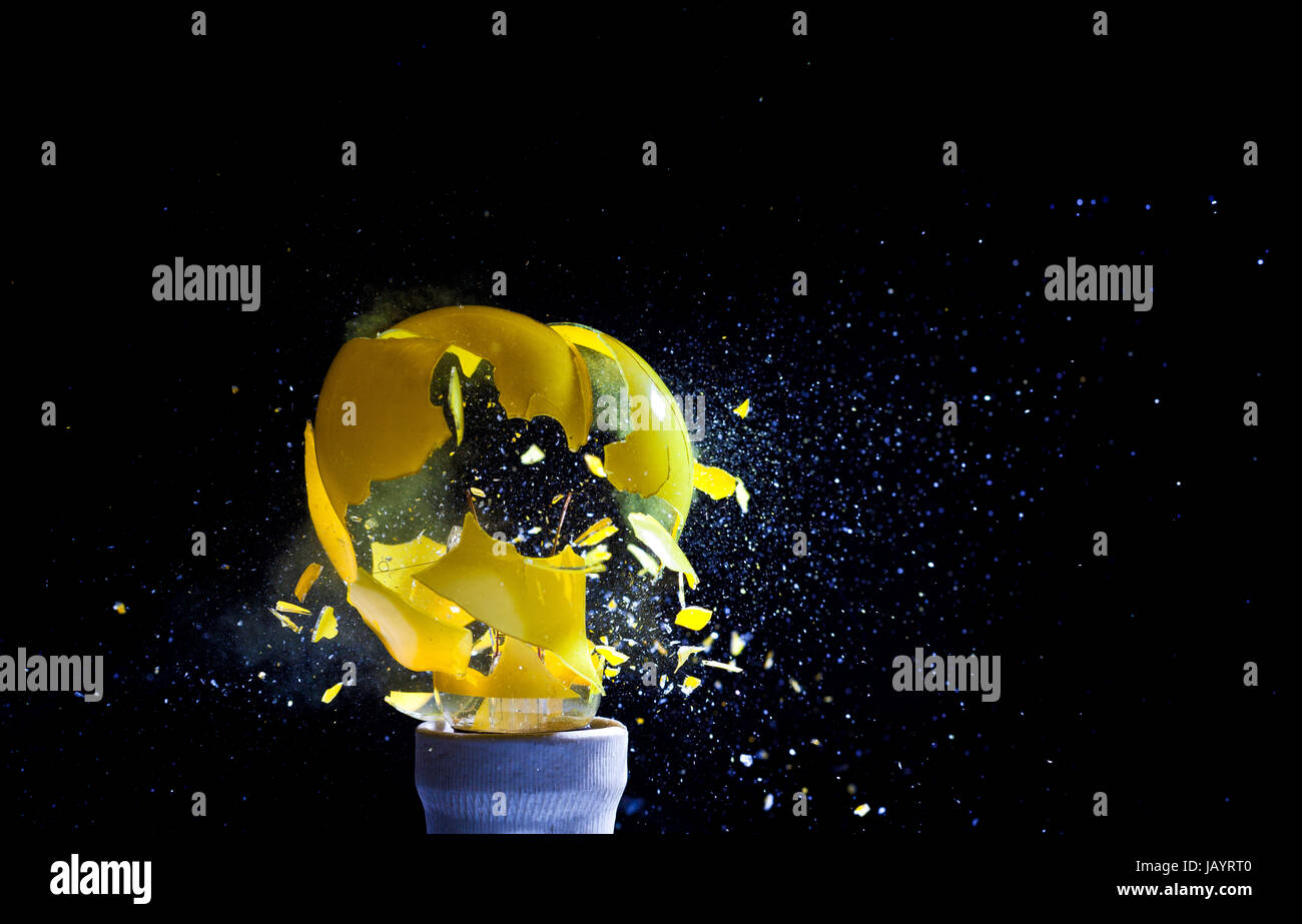 close up image of electric bulb explosion Stock Photo - Alamy