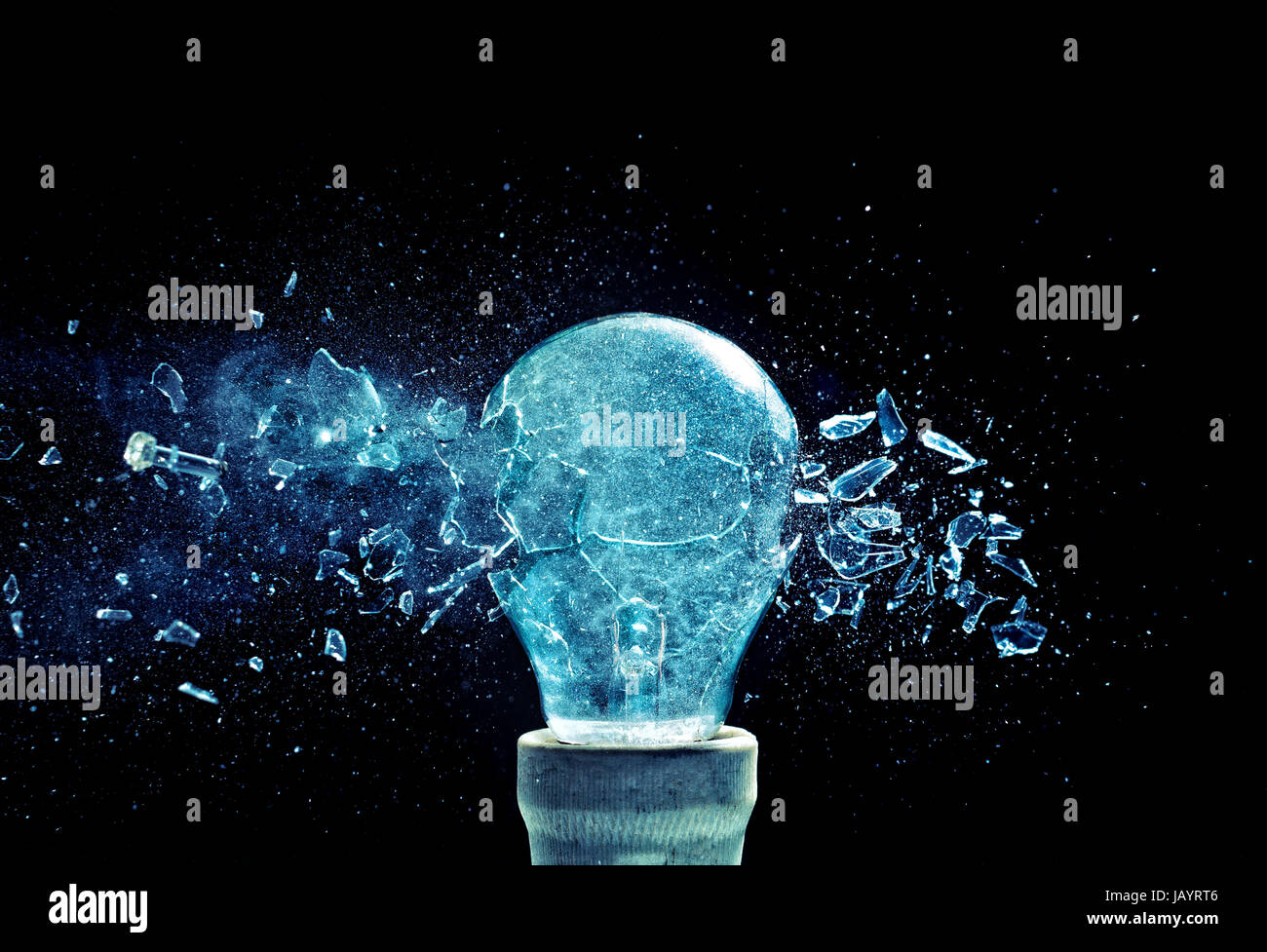 close up image of electric bulb explosion Stock Photo - Alamy