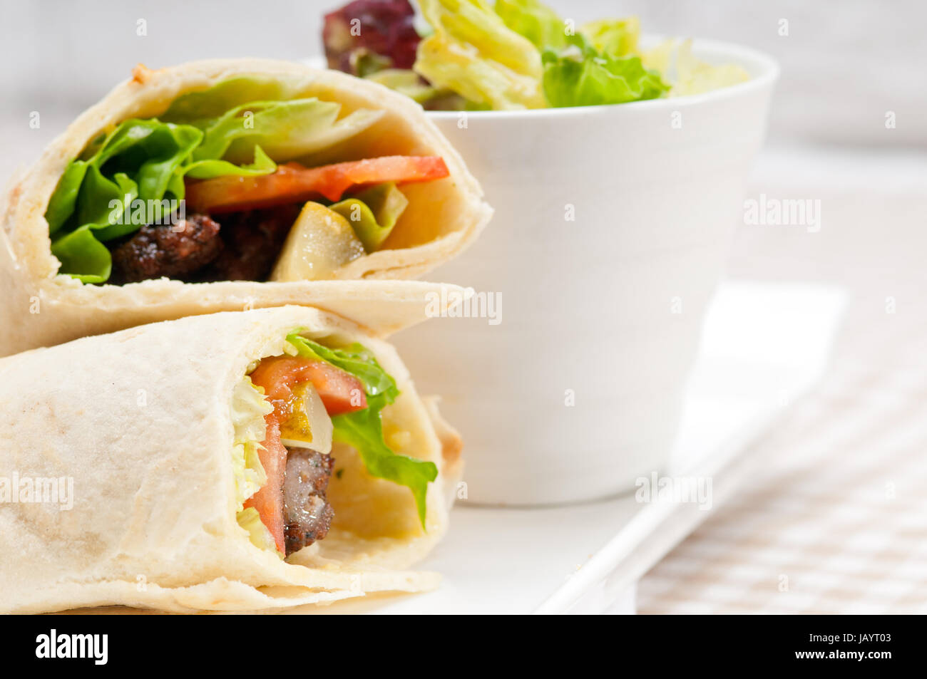 kafta shawarma chicken pita wrap roll sandwich traditional arab mid ...