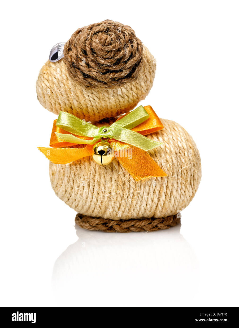 Easter lamb with yellow bow on the white background Stock Photo - Alamy