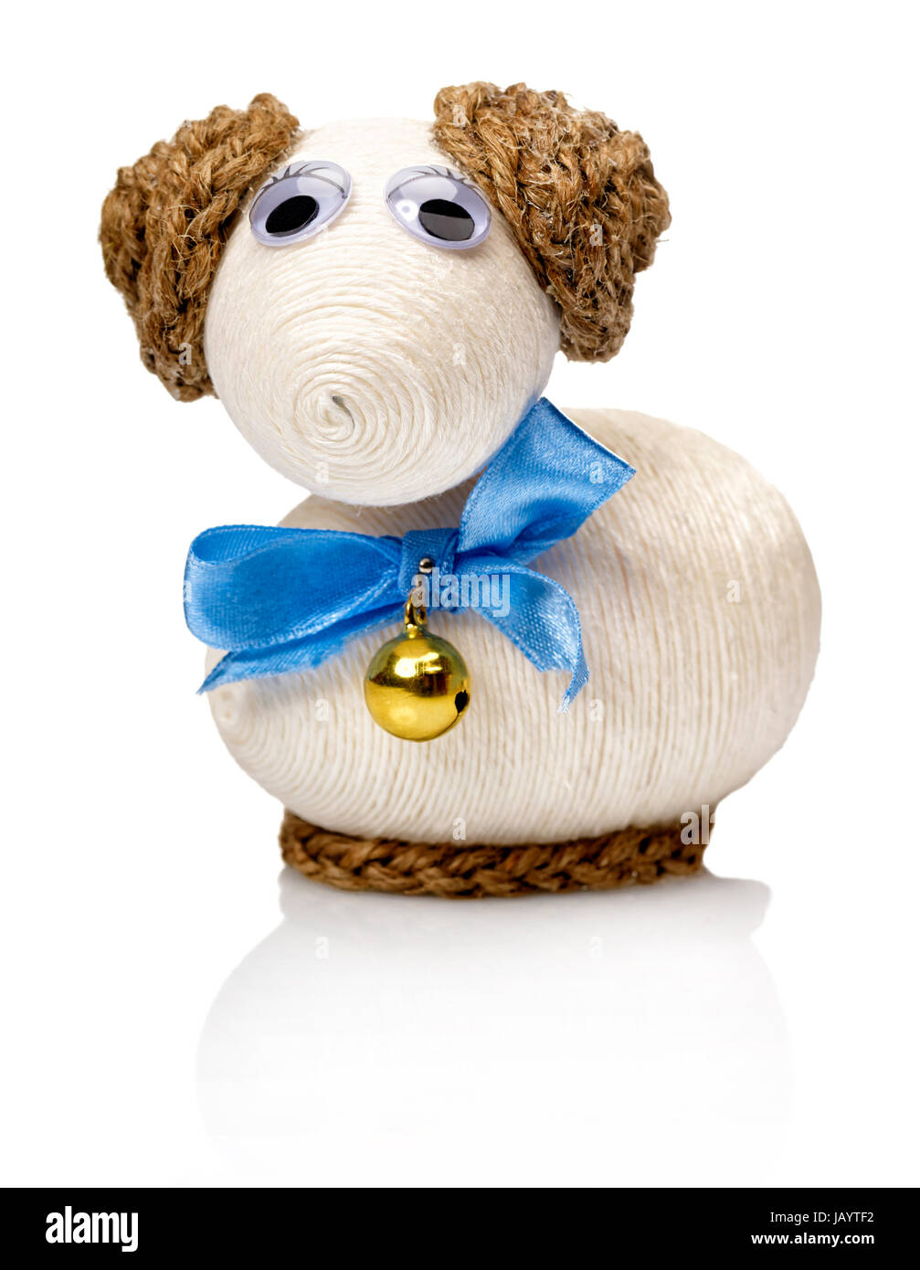 Easter lamb with blue bow on the white background Stock Photo - Alamy