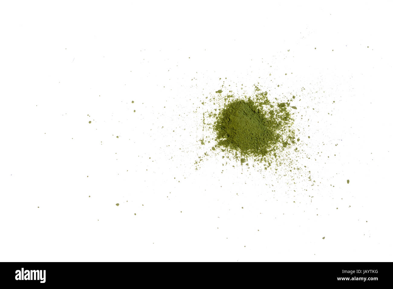matcha powder green tea with white background Stock Photo - Alamy