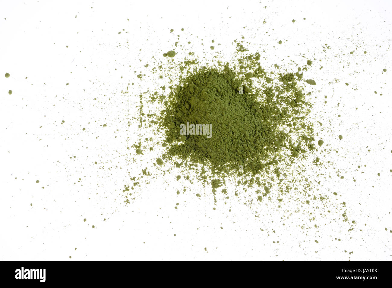 matcha powder green tea with white background Stock Photo - Alamy