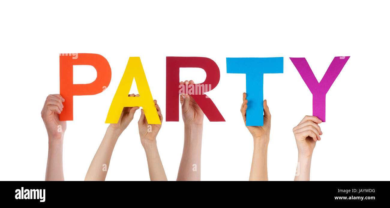 Colorful Letters Building the Word Party, on White Stock Photo - Alamy