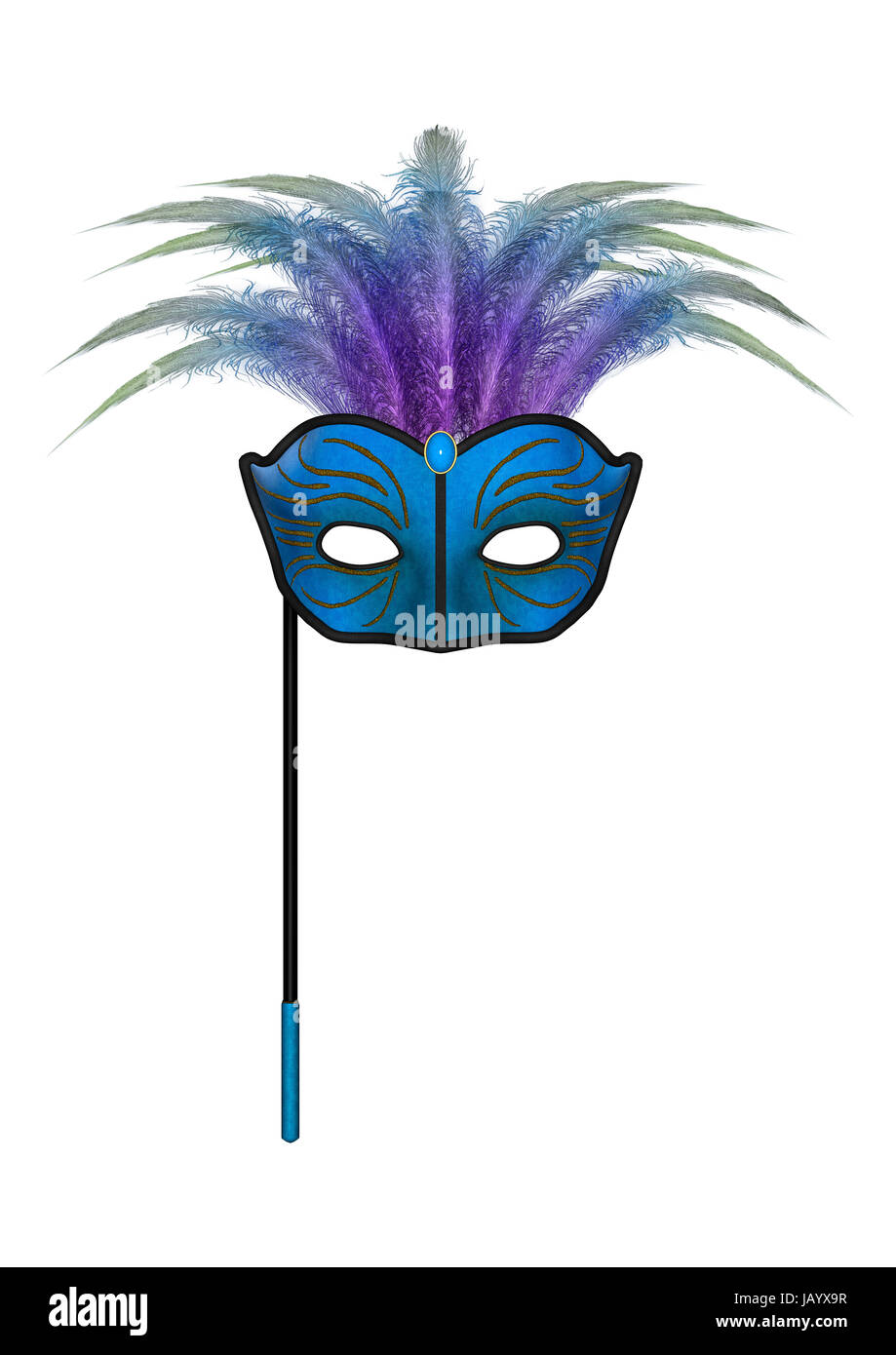 3D digital render of a masquerade mask isolated on white background ...