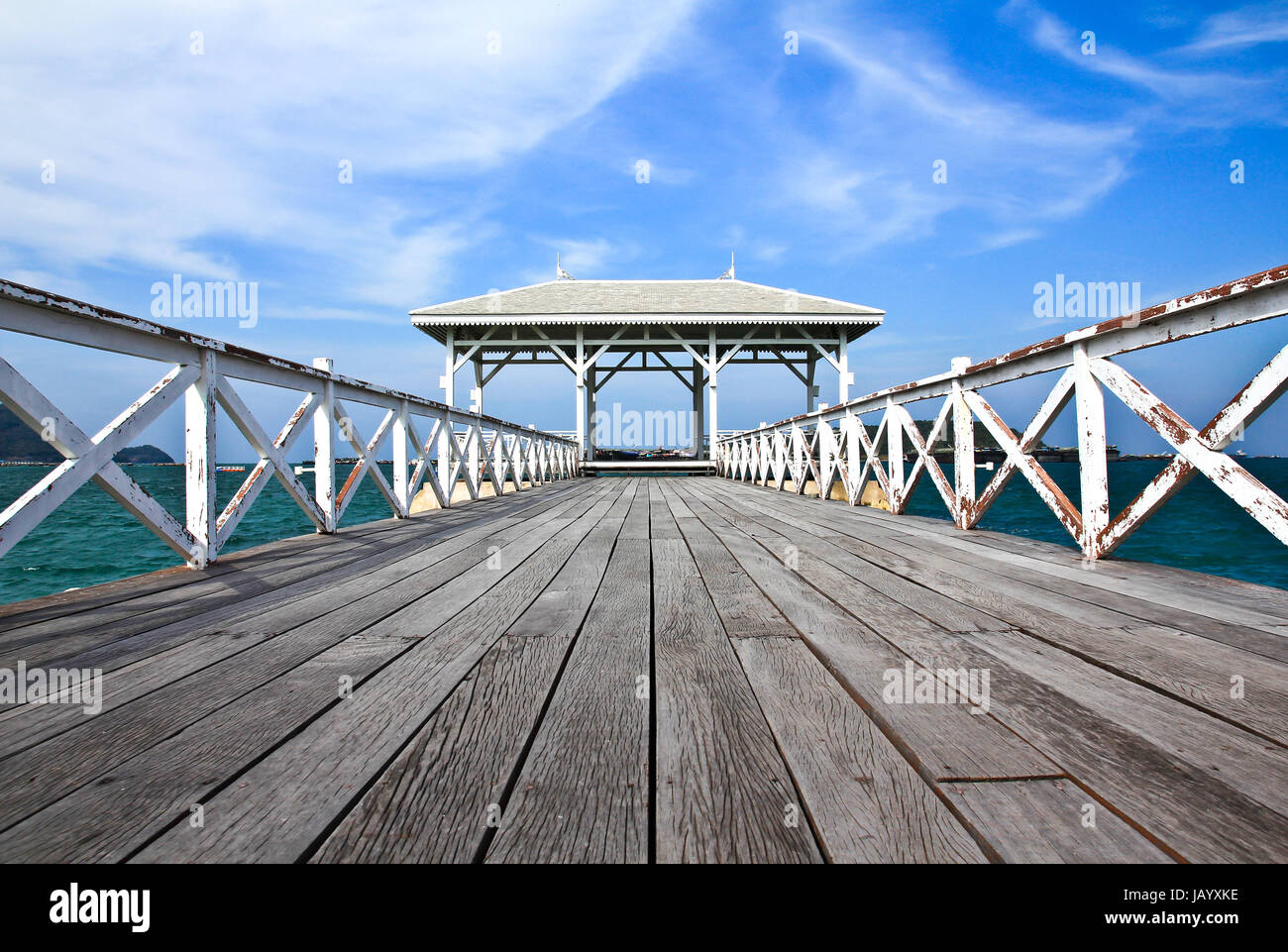 The Beautiful old bridge on Sri chang island at sriracha ampor ...