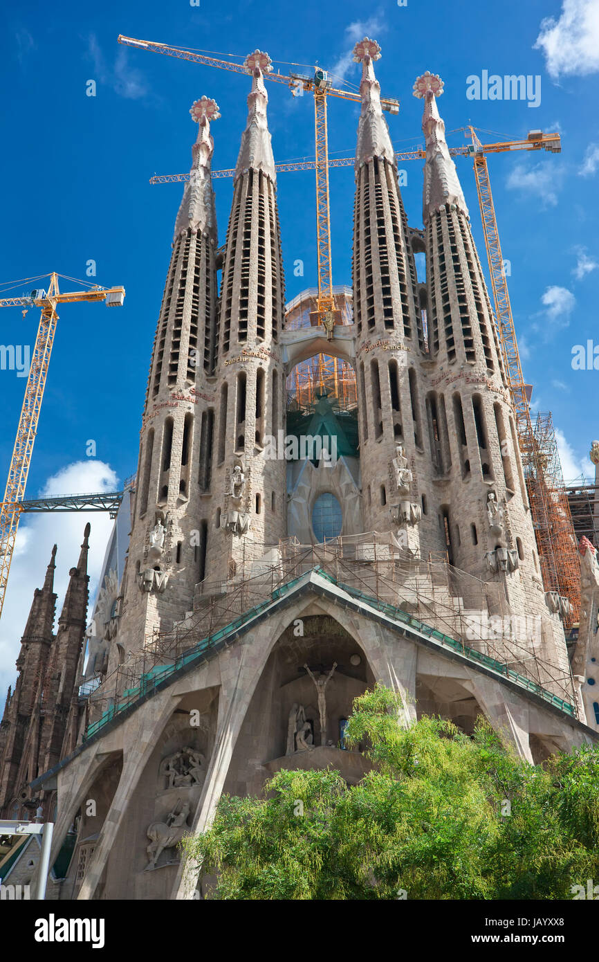 Famous architecture masterpiece Sagrada Familia in Barcelona, Spain ...